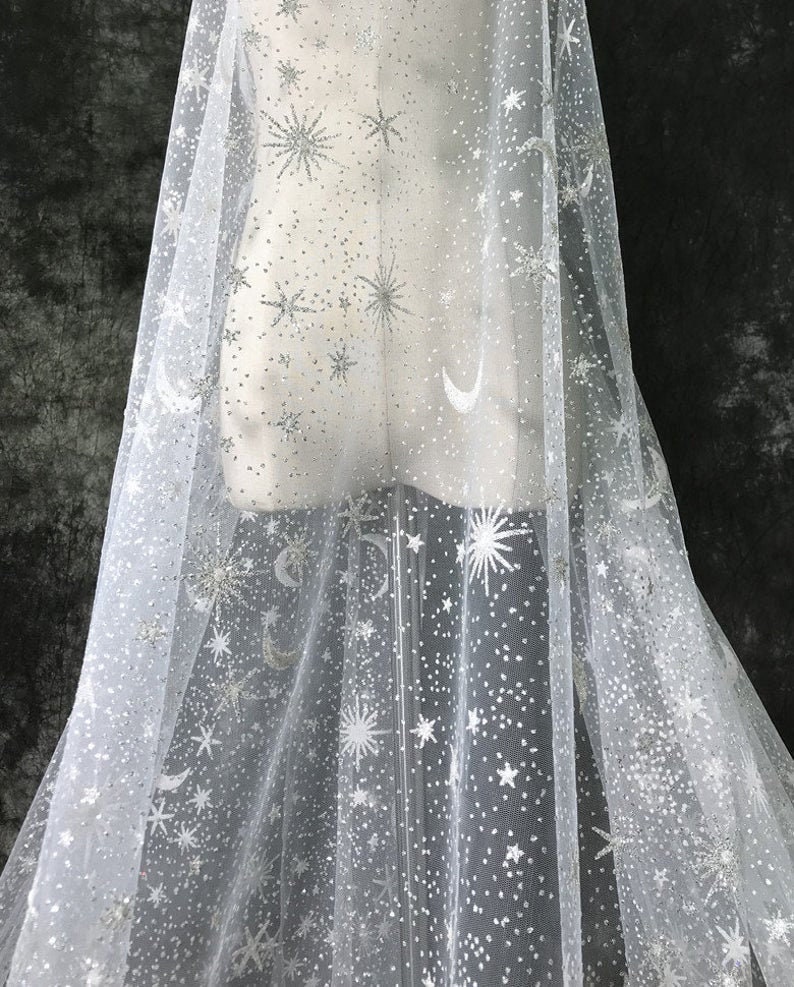 Glitter Moon Lace Fabric Star Soft Mesh Tulle Fabric for Baby | Etsy