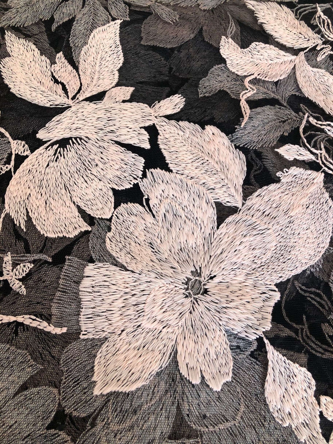 3D Plum Tree Embroidered Lace Fabric Flower Embroidery Lace | Etsy