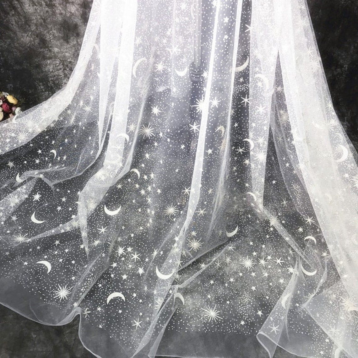 Glitter Moon Lace Fabric Star Soft Mesh Tulle Fabric for Baby - Etsy