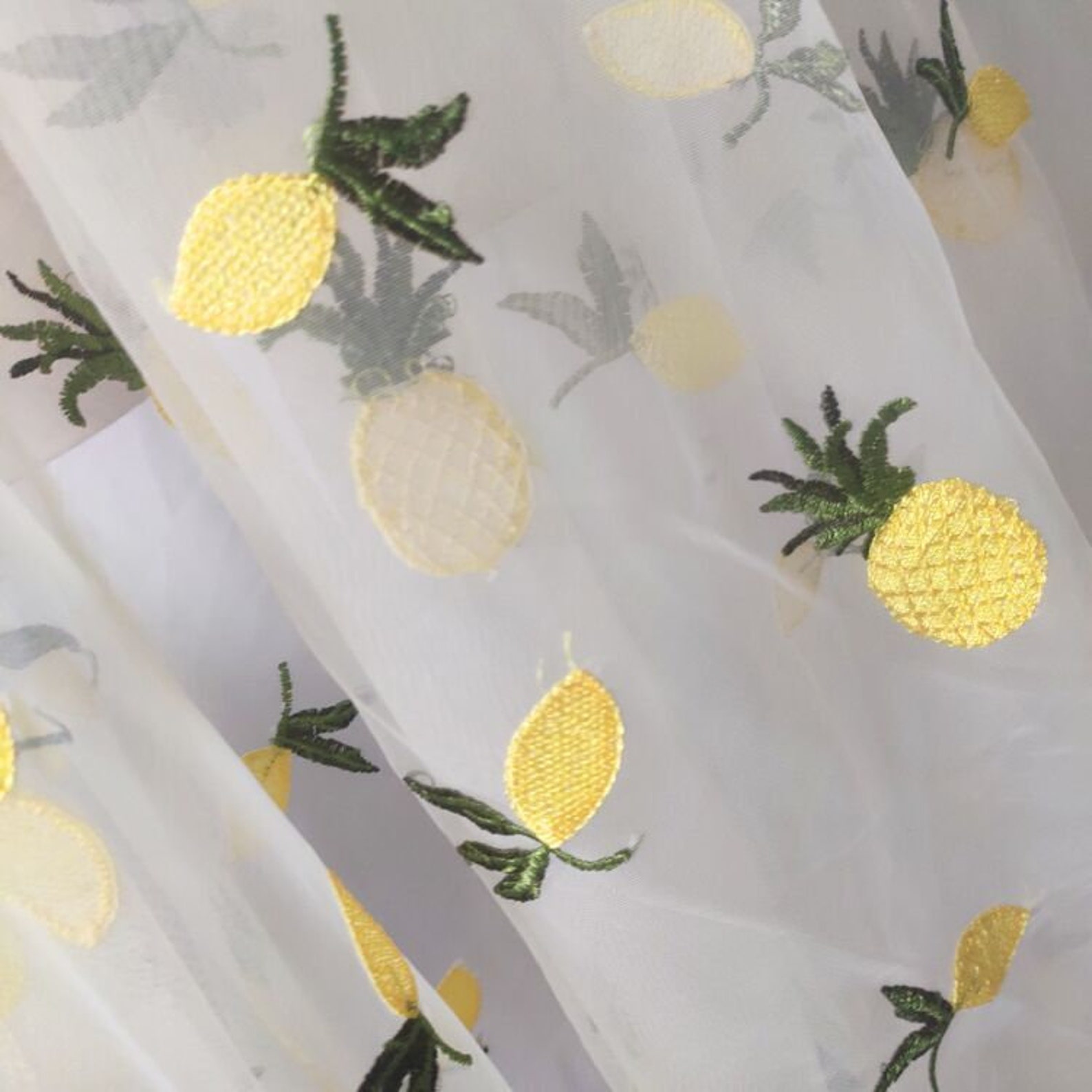 Exquisite Pineapple Embroidery Lace Fabric Pineapple Tulle - Etsy