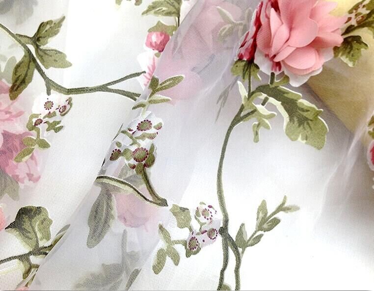 Pink Flower Chiffon Fabric 3D Floral Lace Fabric Organza Lace | Etsy