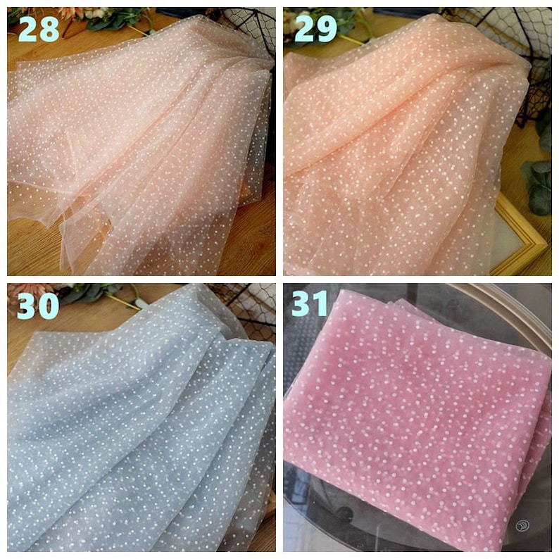 White Polka Dot Embroidered Lace Fabric Soft Dot Flocking | Etsy