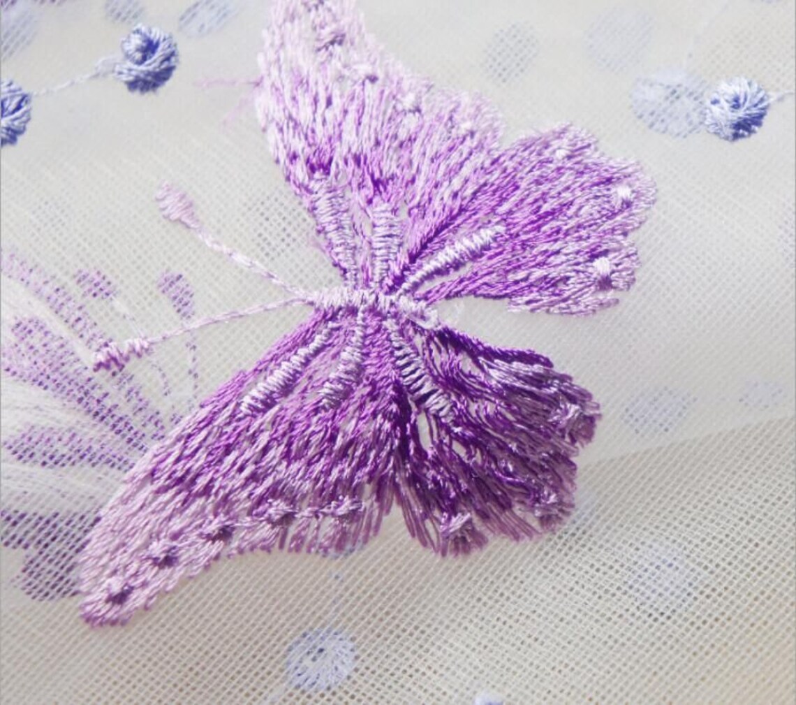 Colorful Butterfly lace Fabric Embroidery Mesh Lace | Etsy