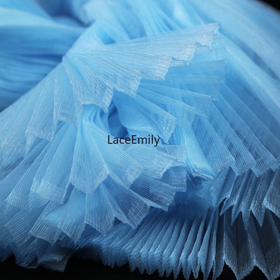 9 Colors Pleated Lace Fabric Ruffled Soft Mesh Tulle Fabric for Girl ...