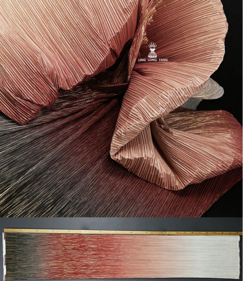 5 Colors Gradient Pleated Fabric Ruffled Fabric for Stage - Etsy