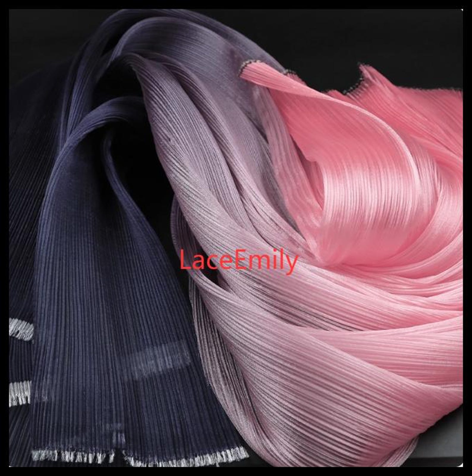 5 Colors Yellow Gradient Pleated Organza Fabric Green Ruffled Organza ...