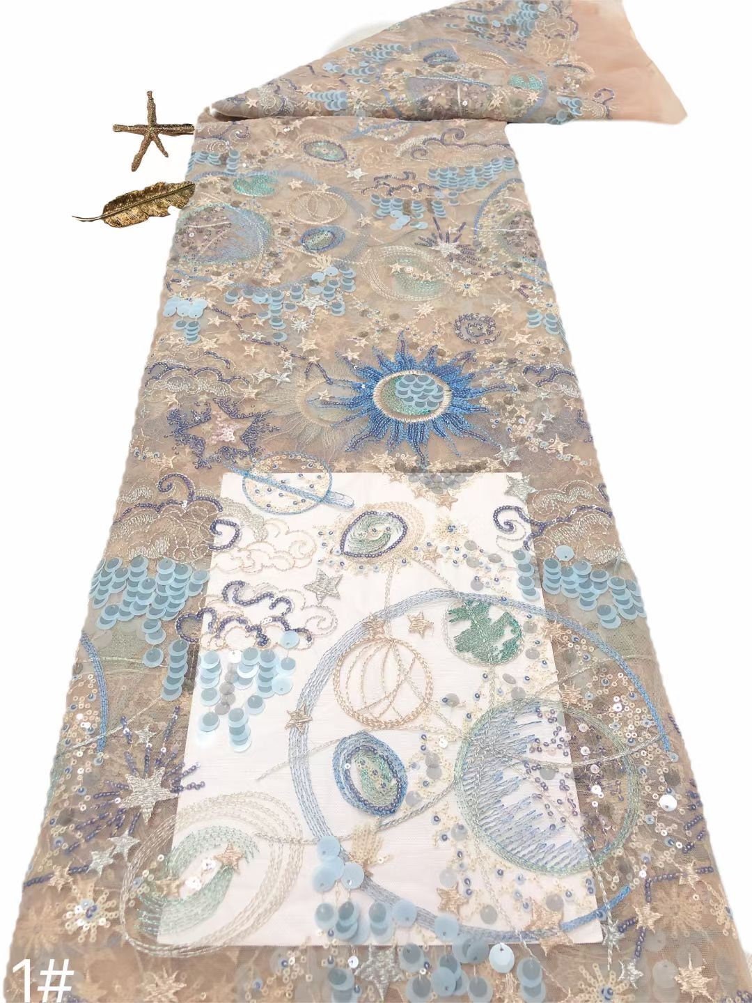 Beautiful Colorful Sequined Sun Embroidery Lace Fabric Sequin Flower ...