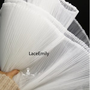4 Colors Pleated Stiff Tulle Fabric Hard Ruffled Tulle Fabric, for Girl ...