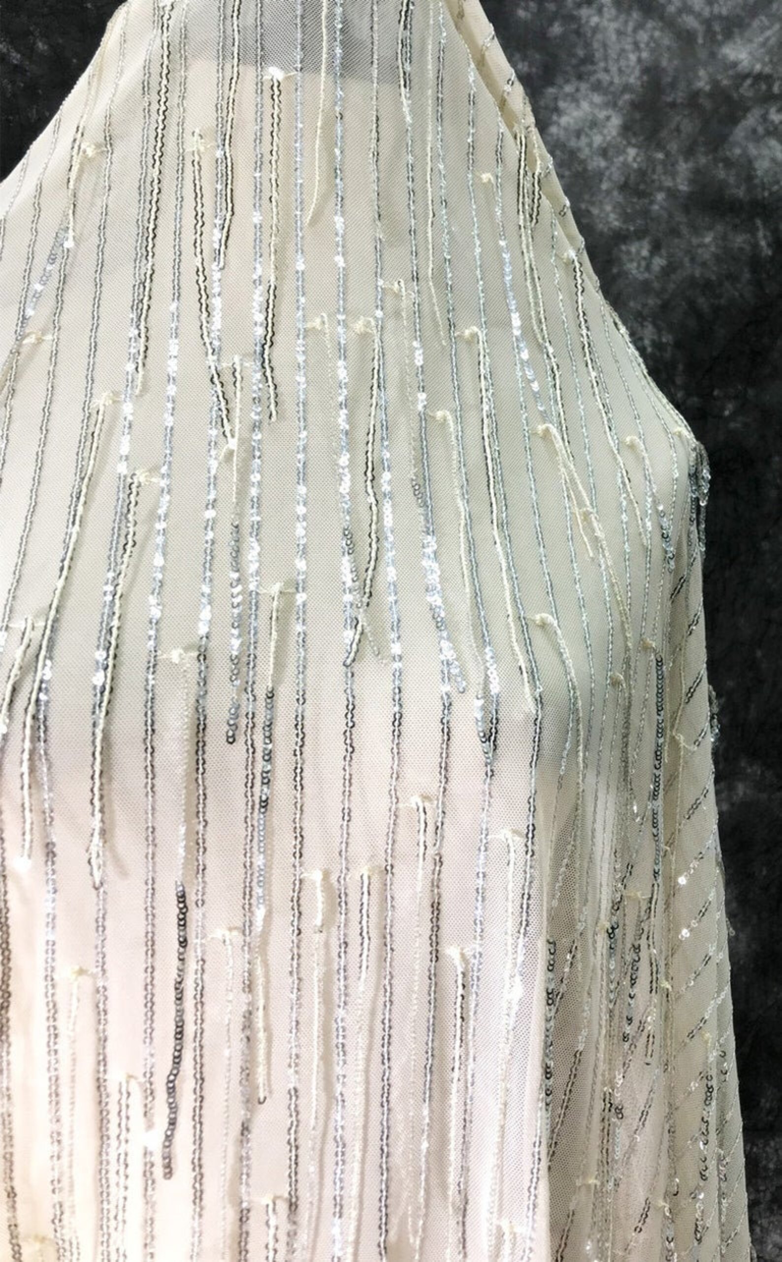 Sequin Vertical Stripes Lace Fabric Tassel Sequin Embroidery - Etsy