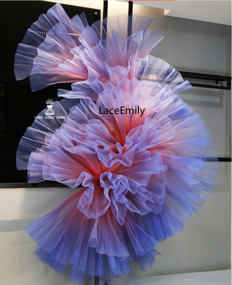 4 Colors Pleated Stiff Tulle Fabric Hard Ruffled Tulle Fabric - Etsy