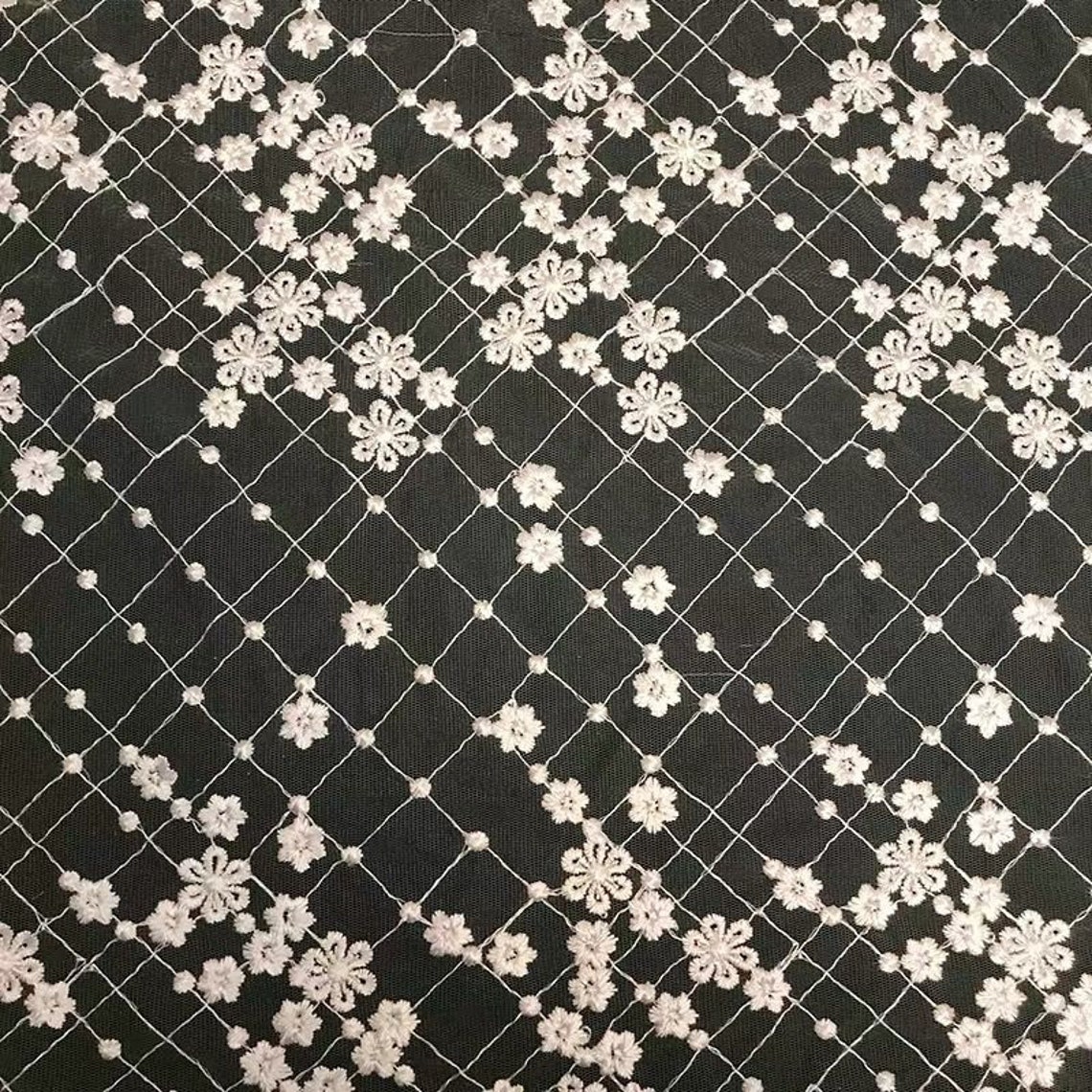 3D Flower Embroidered Lace Fabric Floral Mesh Tulle Fabric for | Etsy