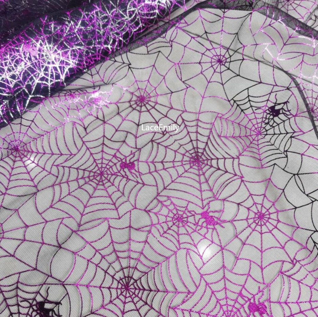 6 Colors Colorful Spider Web Lace Fabric Halloween Mesh Tulle - Etsy