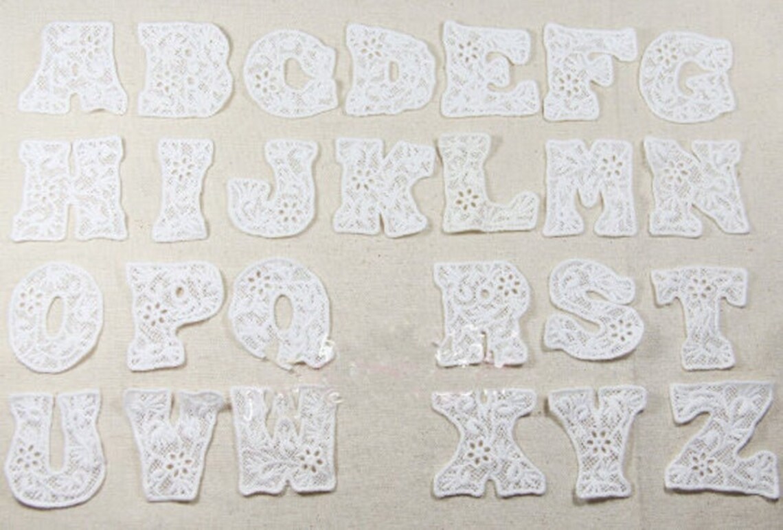1 Set 26pcs Alphabet Letters Lace Applique Alphabet Letters - Etsy