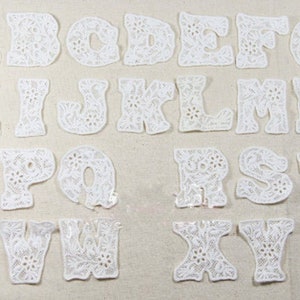 1 Set 26pcs Alphabet Letters Lace Applique Alphabet Letters Embroidery ...