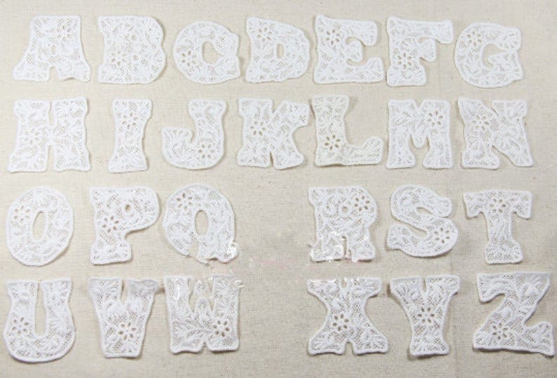 1 Set 26pcs Alphabet Letters Lace Applique Alphabet Letters | Etsy