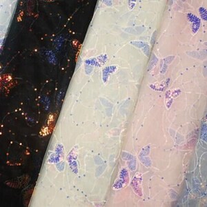 Butterfly Fabric Soft Tulle Butterflies Embroidered Lace - Etsy