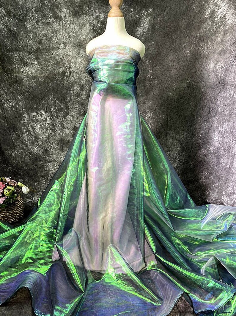 7 Colors Colorful Organza Fabric Gradient Organza Tulle Lace Fabric for ...