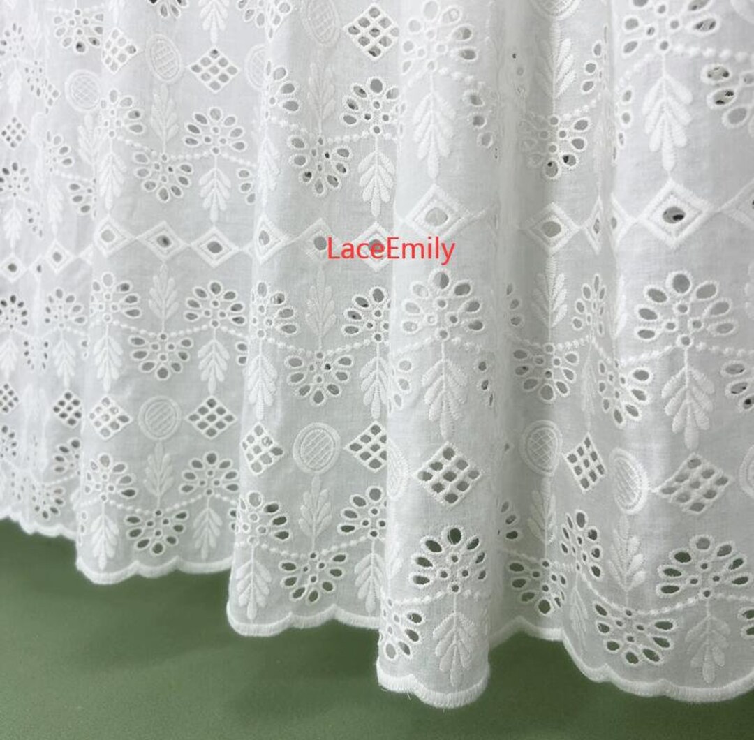 Exquisite Flower Eyelet Embroidery Cotton Fabric Floral Hollow Out ...