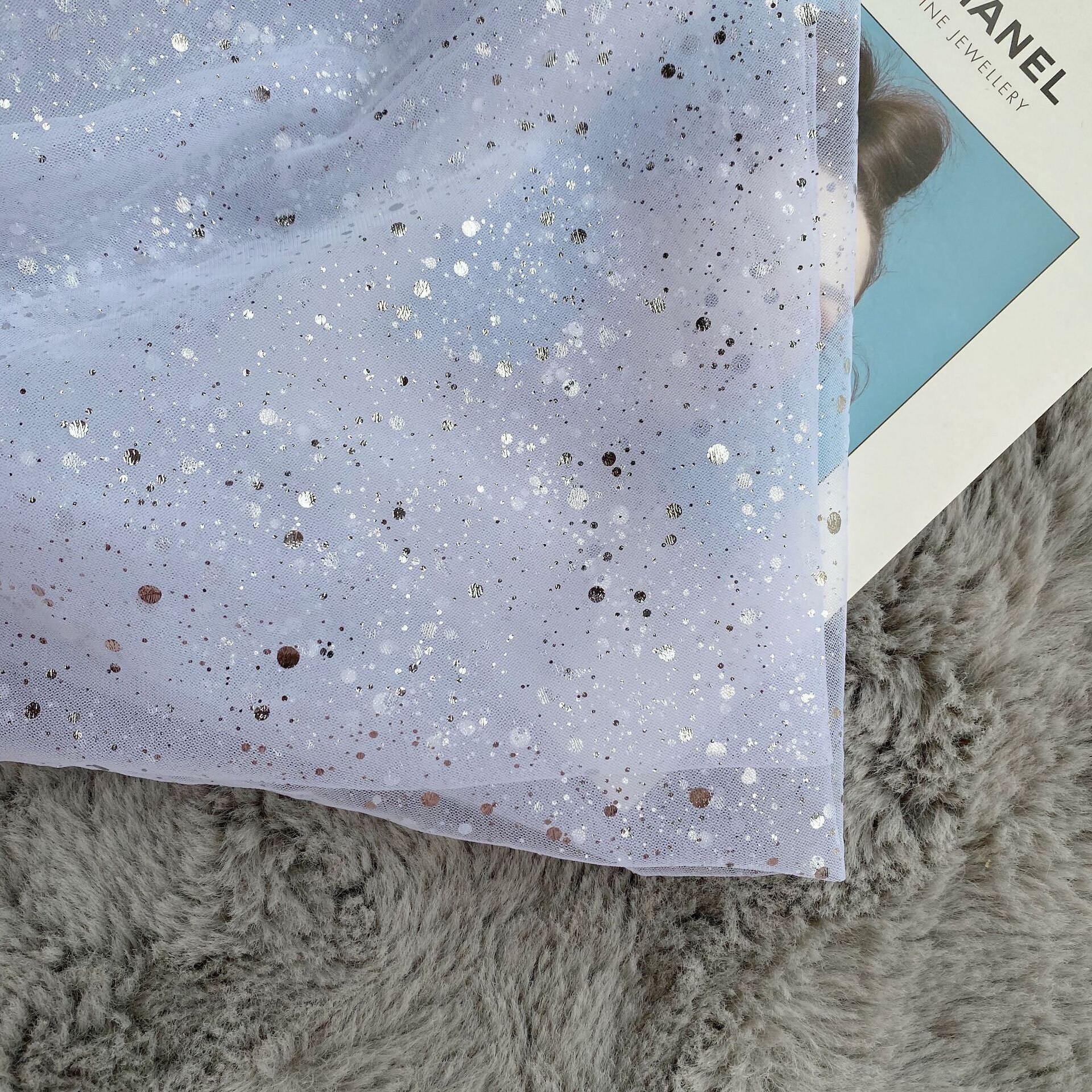 Silver Sequins Dot Pattern Lace Fabric Glitter Dot Soft White - Etsy