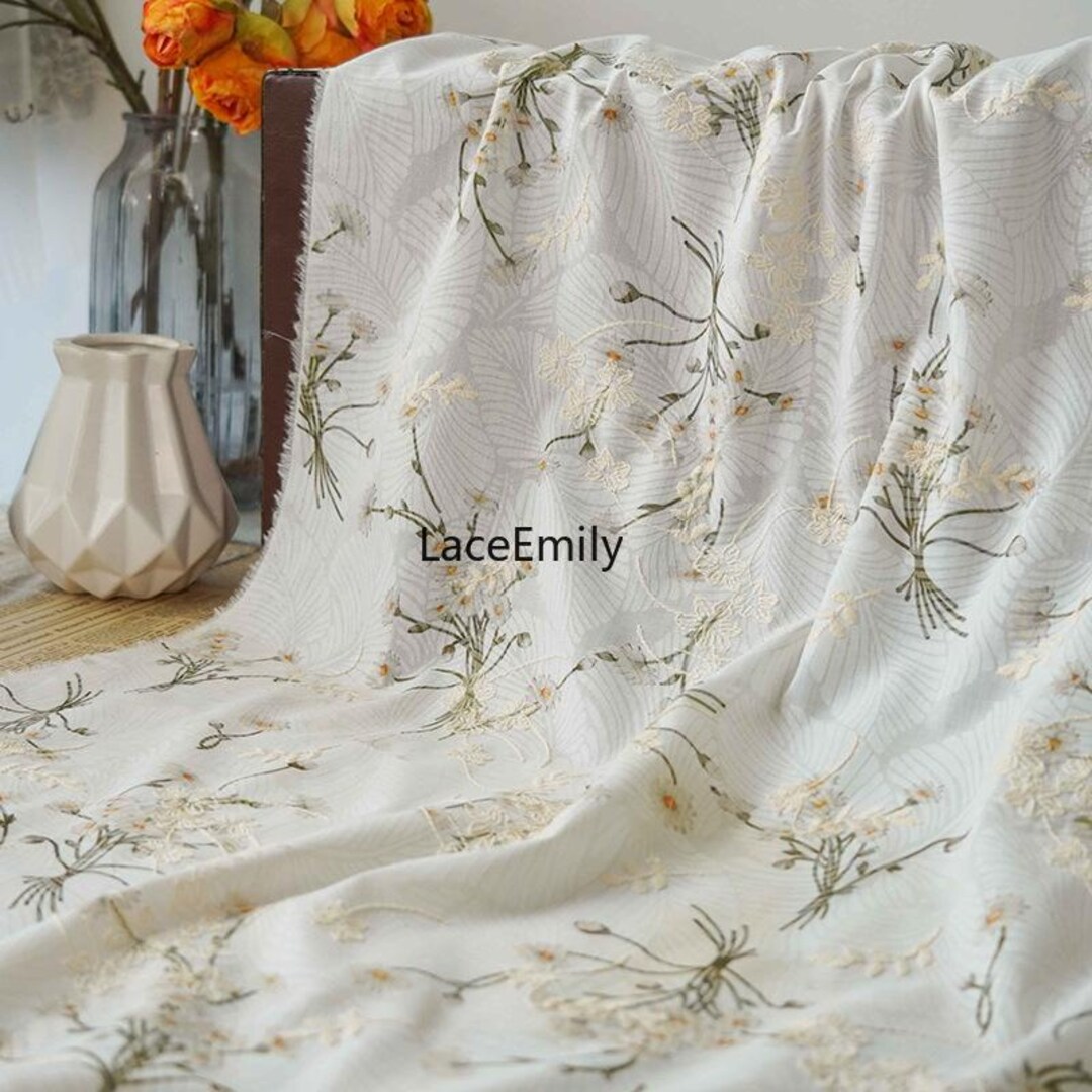 Bouquet Embroidered Chiffon Fabric Flowers Printed Soft Chiffon Lace ...