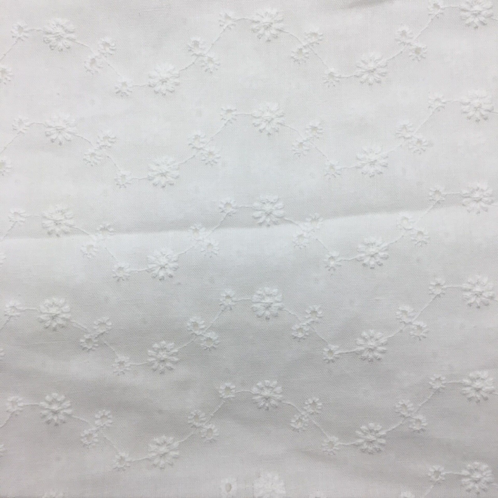 Eyelet Flower Embroidery Cotton Fabric Floral Hollowed Cotton Fabric ...