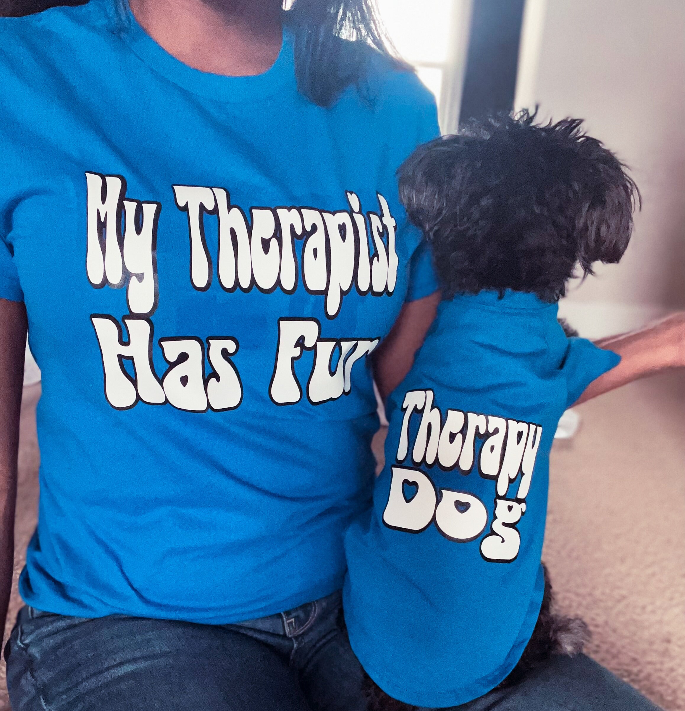 Therapy Dog, Dog and Owner Matching Shirts, Dog Owner Gift, Dog Apparel ...