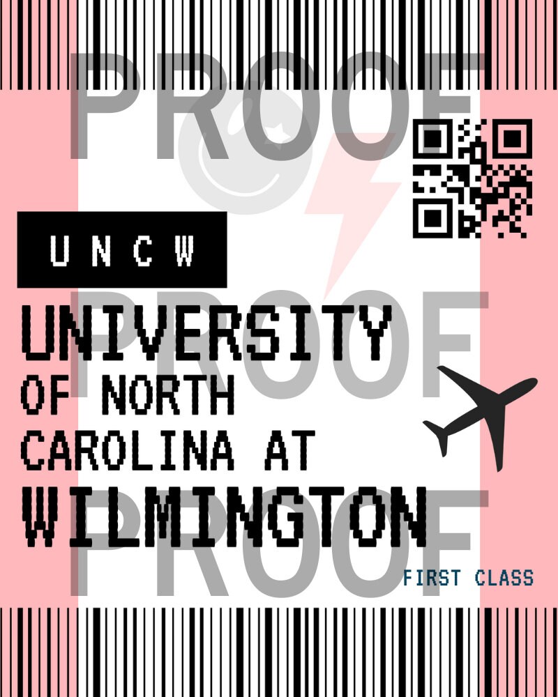 UNCW Boarding Pass Wall Art - DIGITAL DOWNLOAD - Etsy
