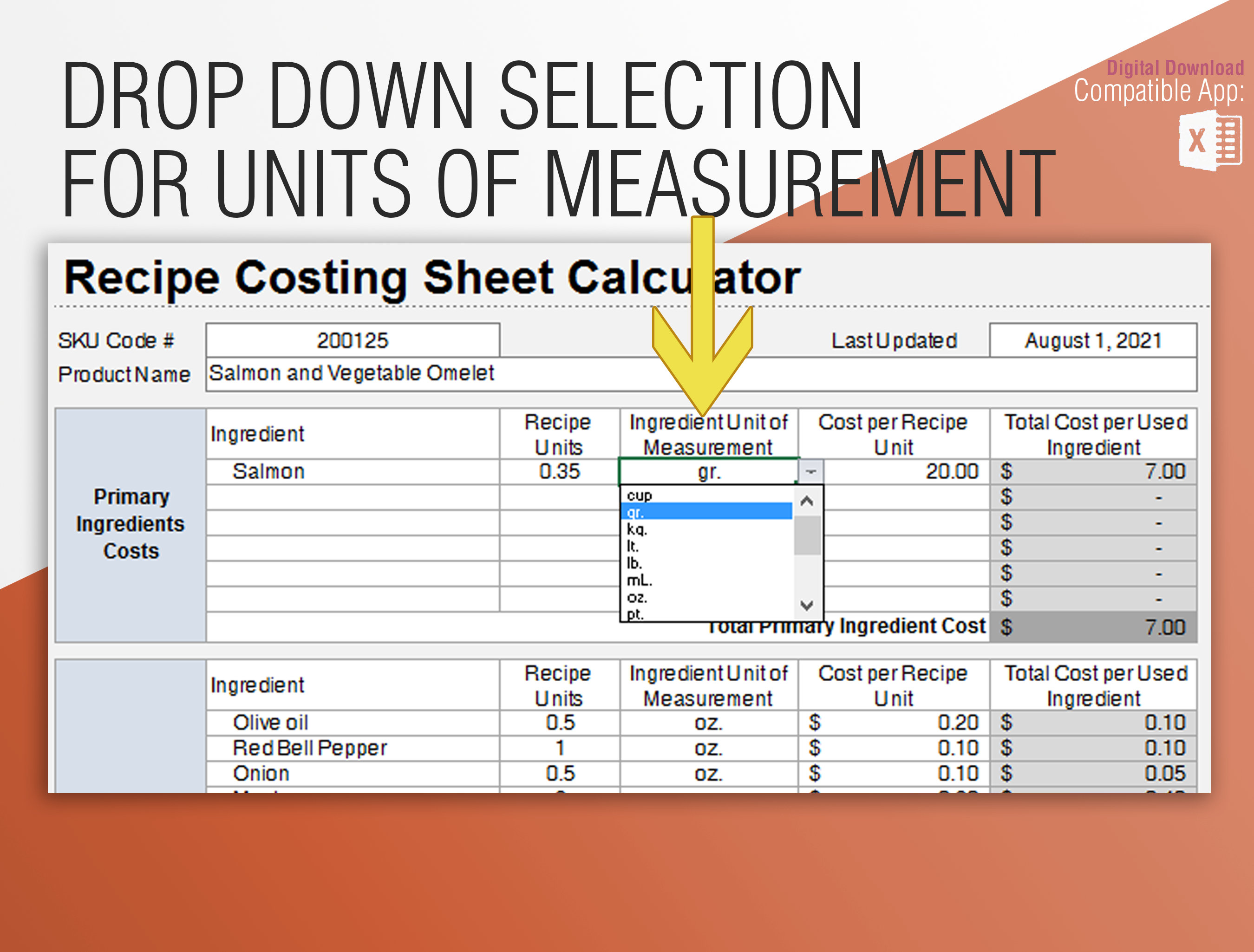 Recipe Cost Calculator, Cooking Pricing Calculator, Recipe Costing ...