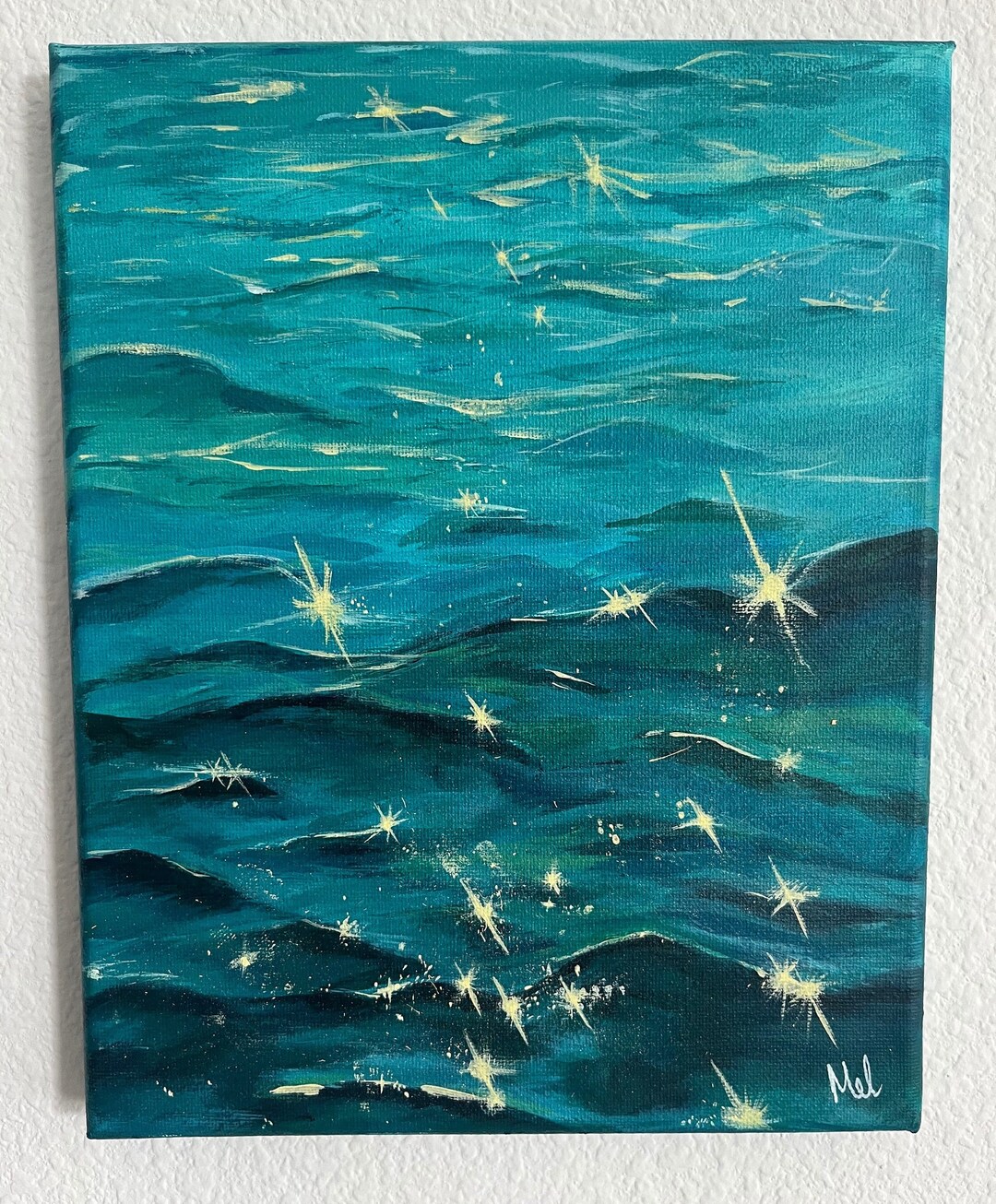 Ocean H2O Waves Hand Painted Canvas Wall Art - Etsy