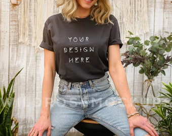 Next Level Model Mockup Graphite Black T Shirt Mockup Black | Etsy