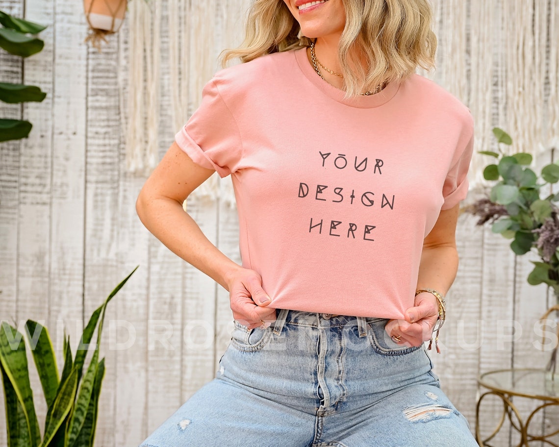 Next Level Model Mockup Boho Model Mockup Desert Pink T - Etsy