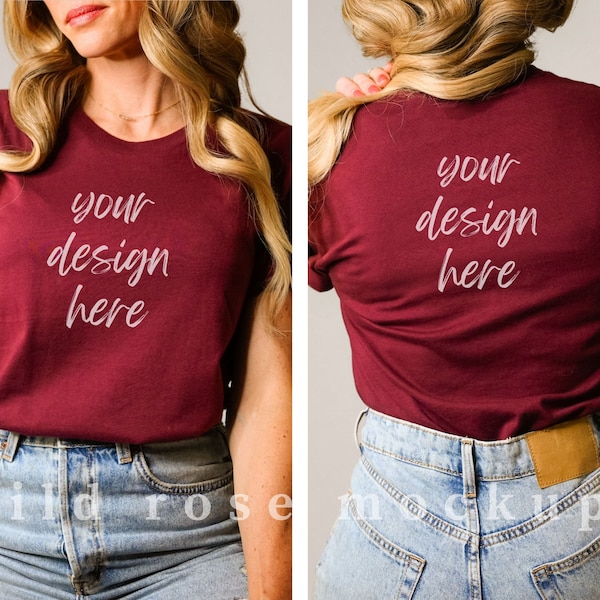 Maroon Front and Back Shirts - Etsy