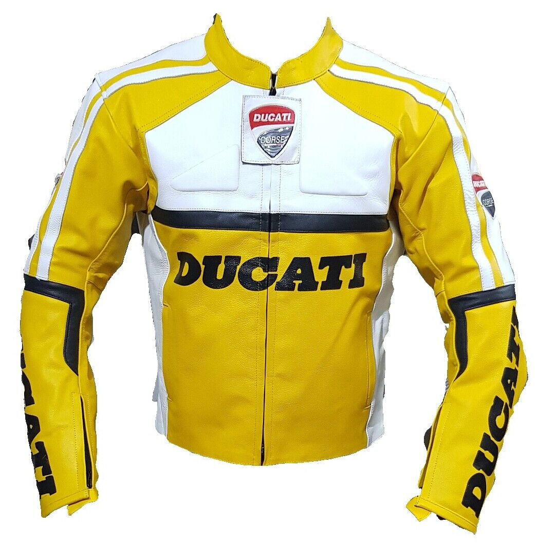 Ducati Leather Jacket Hand Made Oversized Real Leather Biker Riding ...