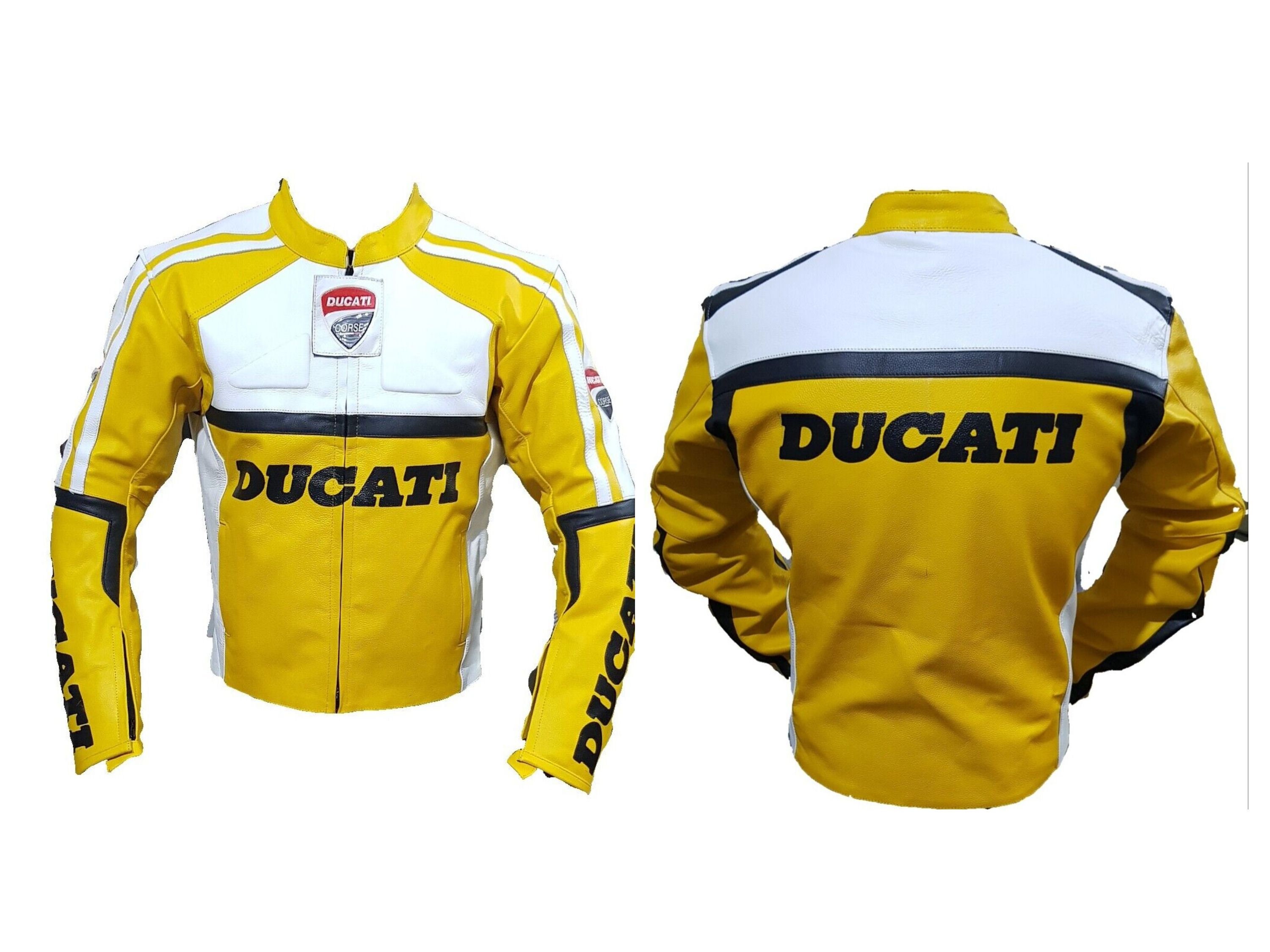 Ducati Leather Jacket Hand Made Oversized Real Leather Biker Riding ...