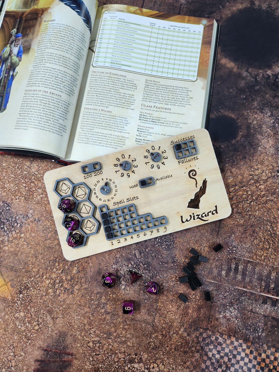 Dungeons and Dragons Wizard Class Board for Stats, and Abilities With ...