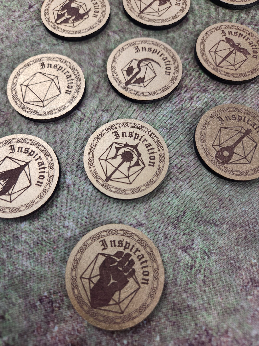 D&D Inspiration Tokens: Metallic Gold Engraved RPG Reward (6 or 12 Pack ...
