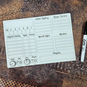 MESBG Dry Erase Single Character Stat Card LOTR HOBBIT - Etsy