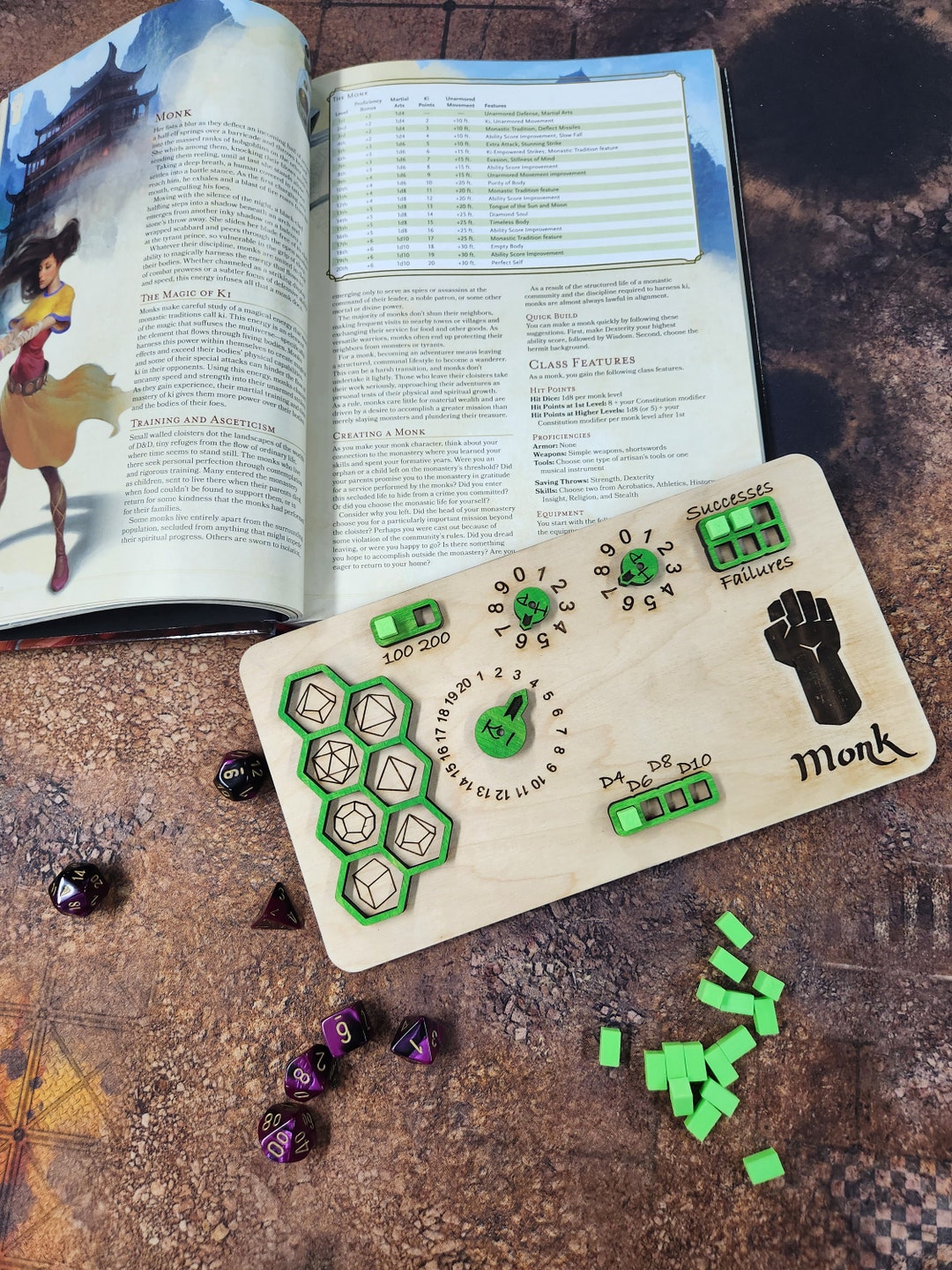 Dungeons and Dragons Monk Class Board for Stats, and Abilities With ...