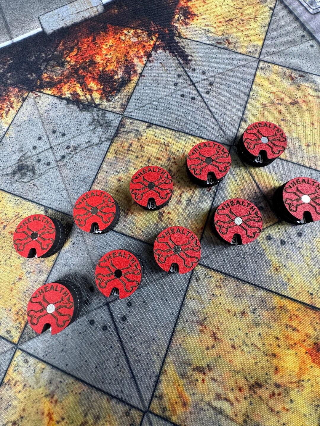 V2 New AOS 4.0 18mm Micro Health Counters 0-10 10 Pack Tabletop ...