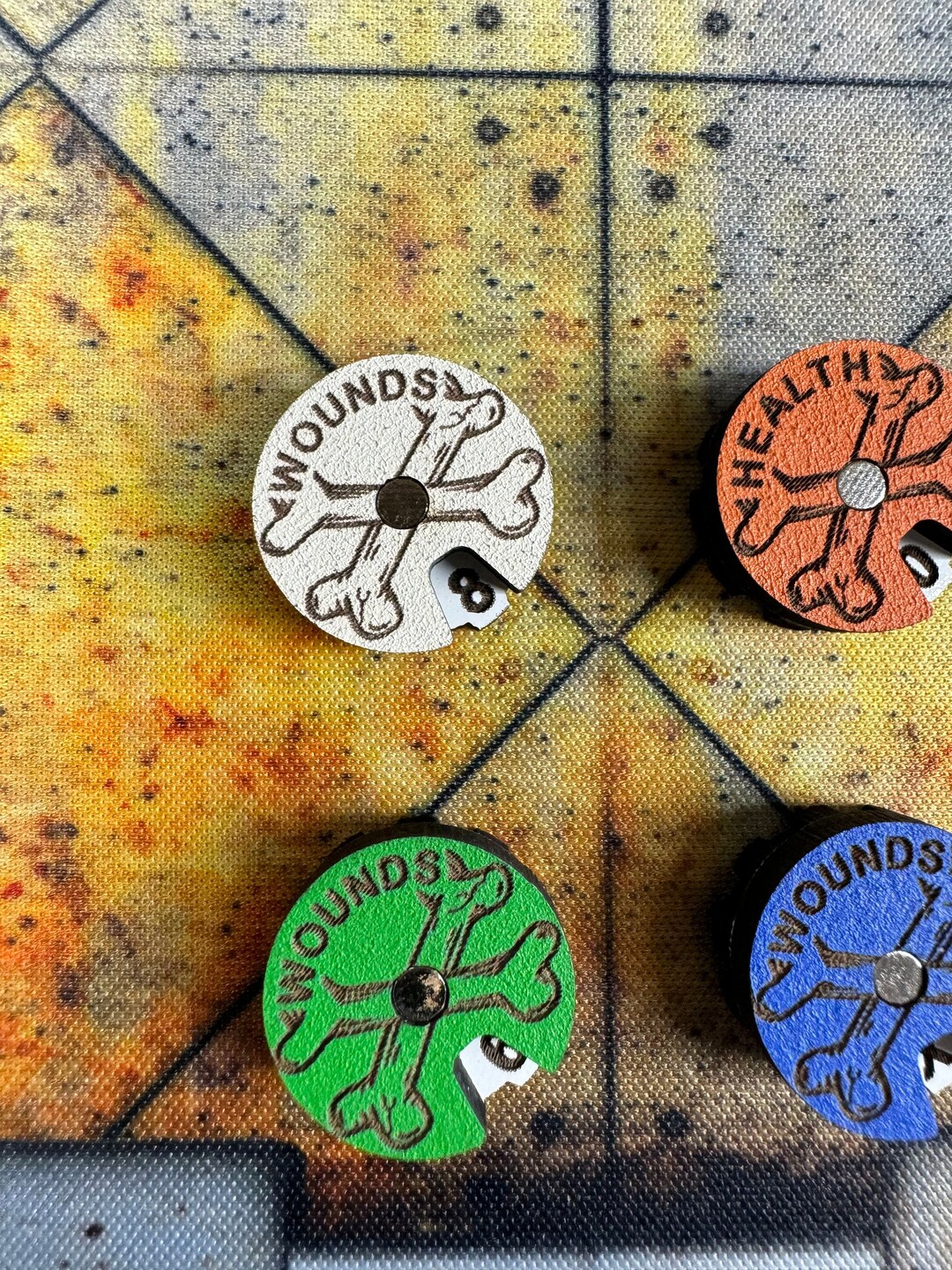 0-10 New V2! 18mm Micro Health Counters (10 Pack) Tabletop Wargaming ...