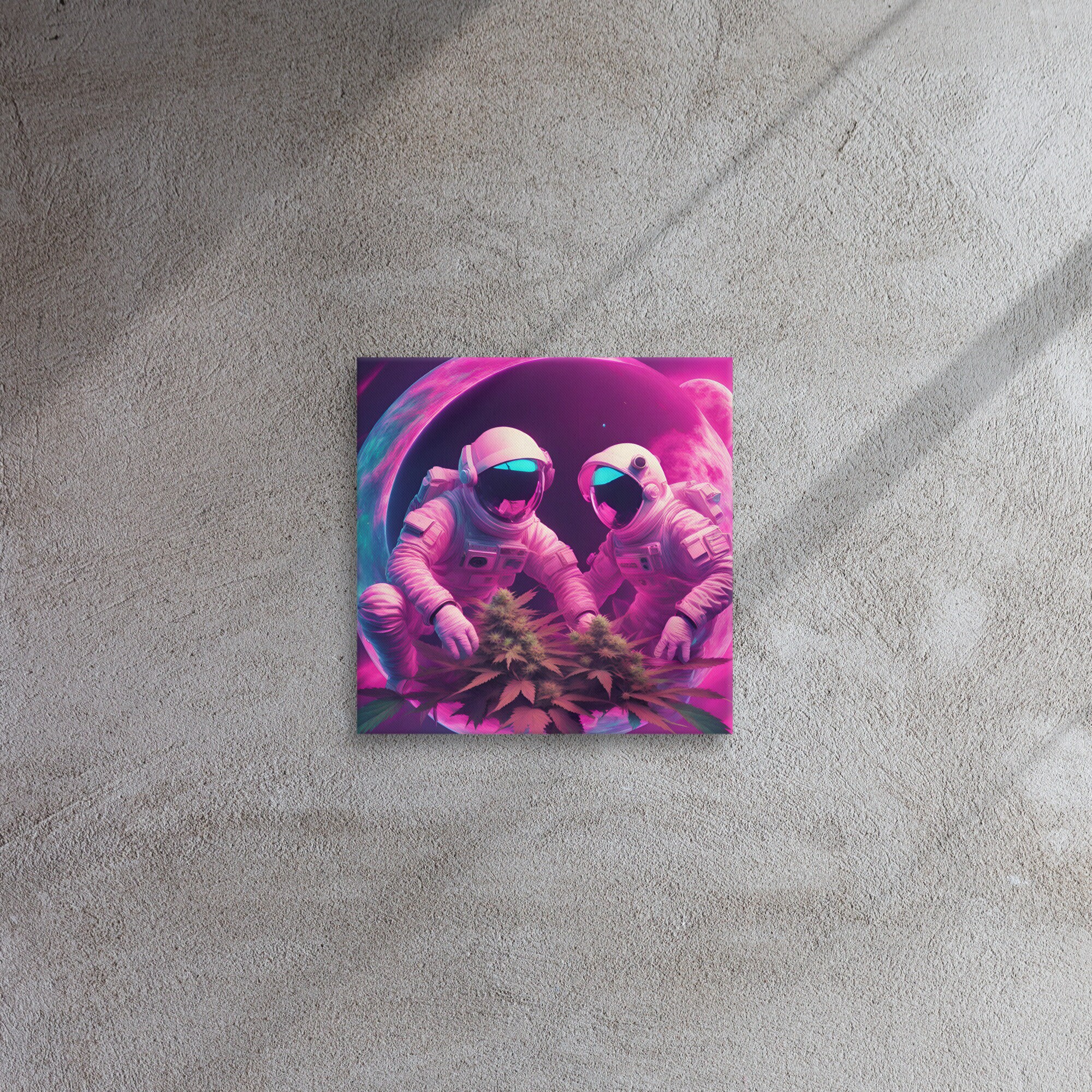 Astronaut Art Cannabis Plant in Space Wall Art Stoner 420 Canvas Wall ...