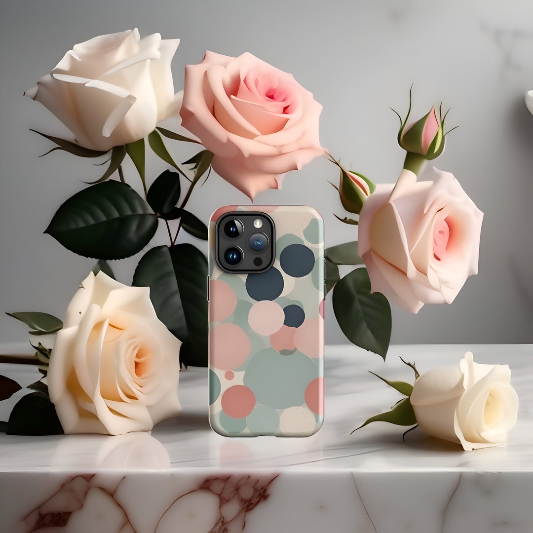 Pastel Mint Green Shades Soft Pink iPhone 13, 14, 15 Pro Max Tough Case ...