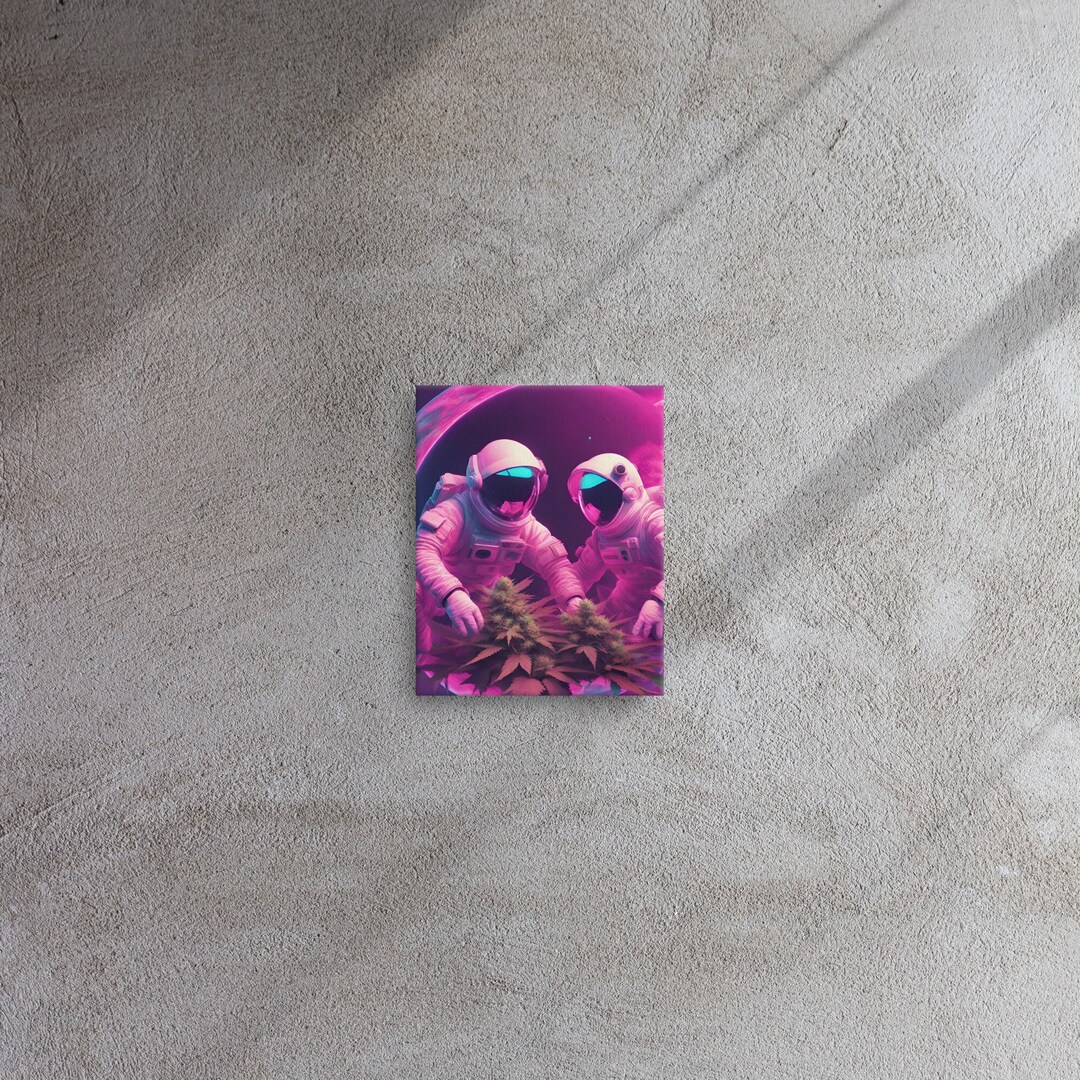 Astronaut Art Cannabis Plant in Space Wall Art Stoner 420 Canvas Wall ...