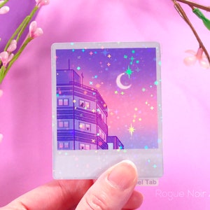 Holographic Aesthetic Sticker: Lofi Sky | Polaroid Stickers | for ...