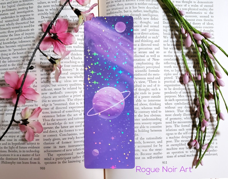 Space Bookmark: Pastel Planet Holographic Bookmark Gifts for - Etsy