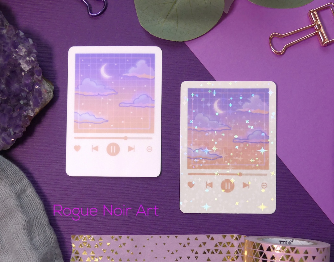Aesthetic Lofi Sticker: Music Player | Holographic or Matte Vinyl ...