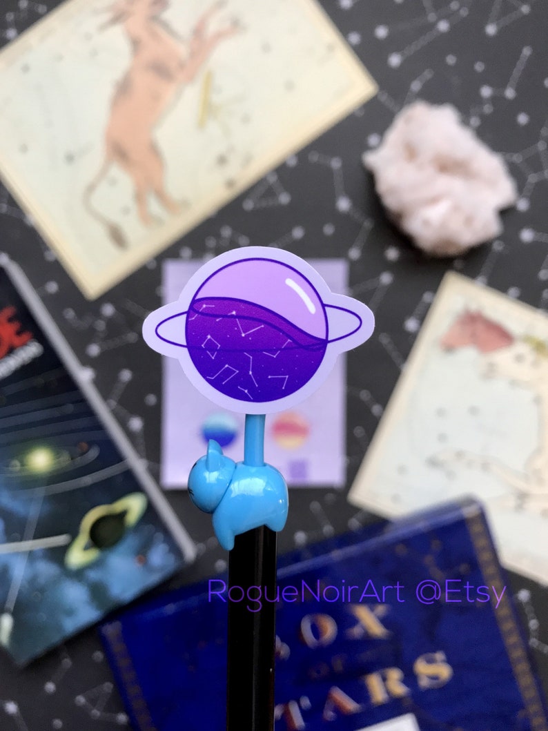 Cute Planet Sticker Sheet Kawaii Aesthetic Vinyl Space | Etsy