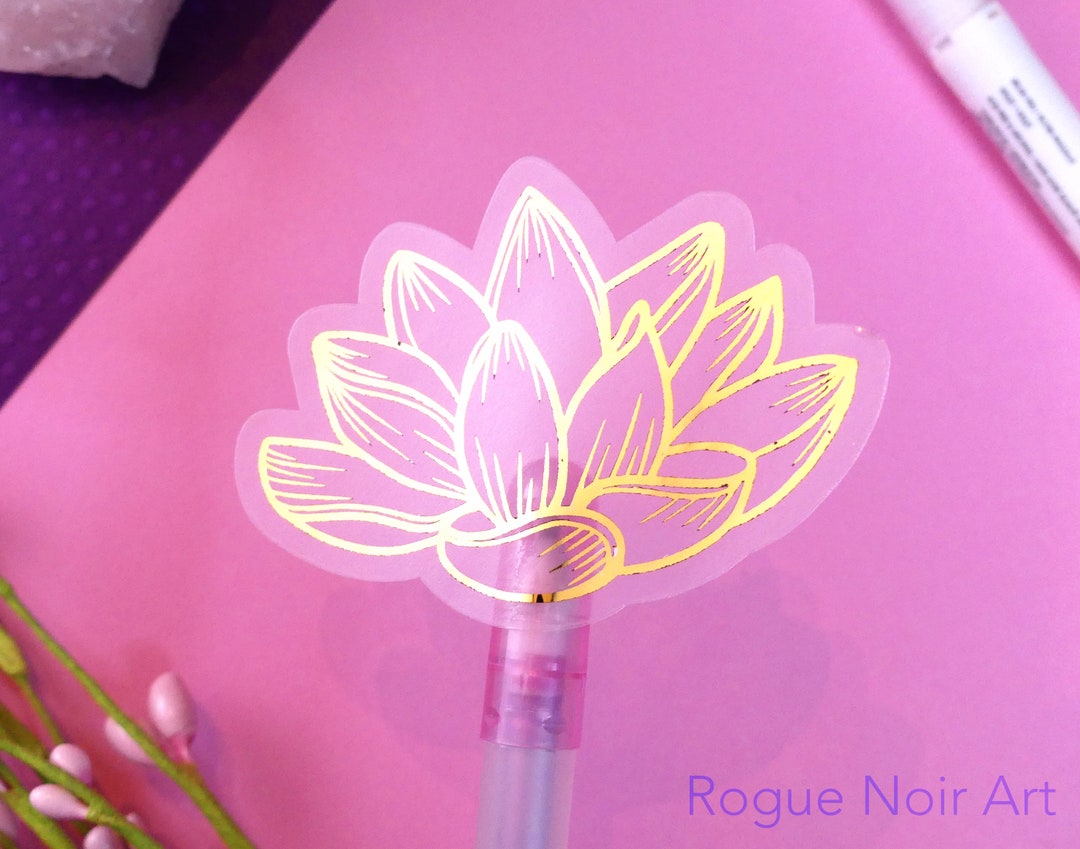 Lotus Flower Sticker Clear Foil Sticker for Planners or Bullet Journals ...