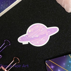 Holographic Pink Planet Sticker | Cute Space Stickers | Aesthetic Pink ...