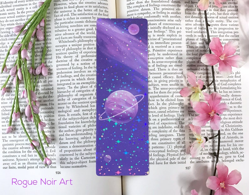Space Bookmark: Pastel Planet Holographic Bookmark Gifts for - Etsy
